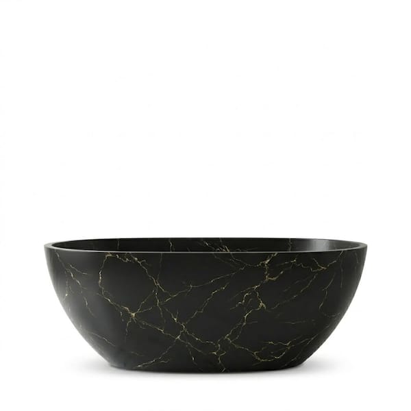 POCCI & VANCCI 67 in. Freestanding Solid Surface Flatbottom Oval ...