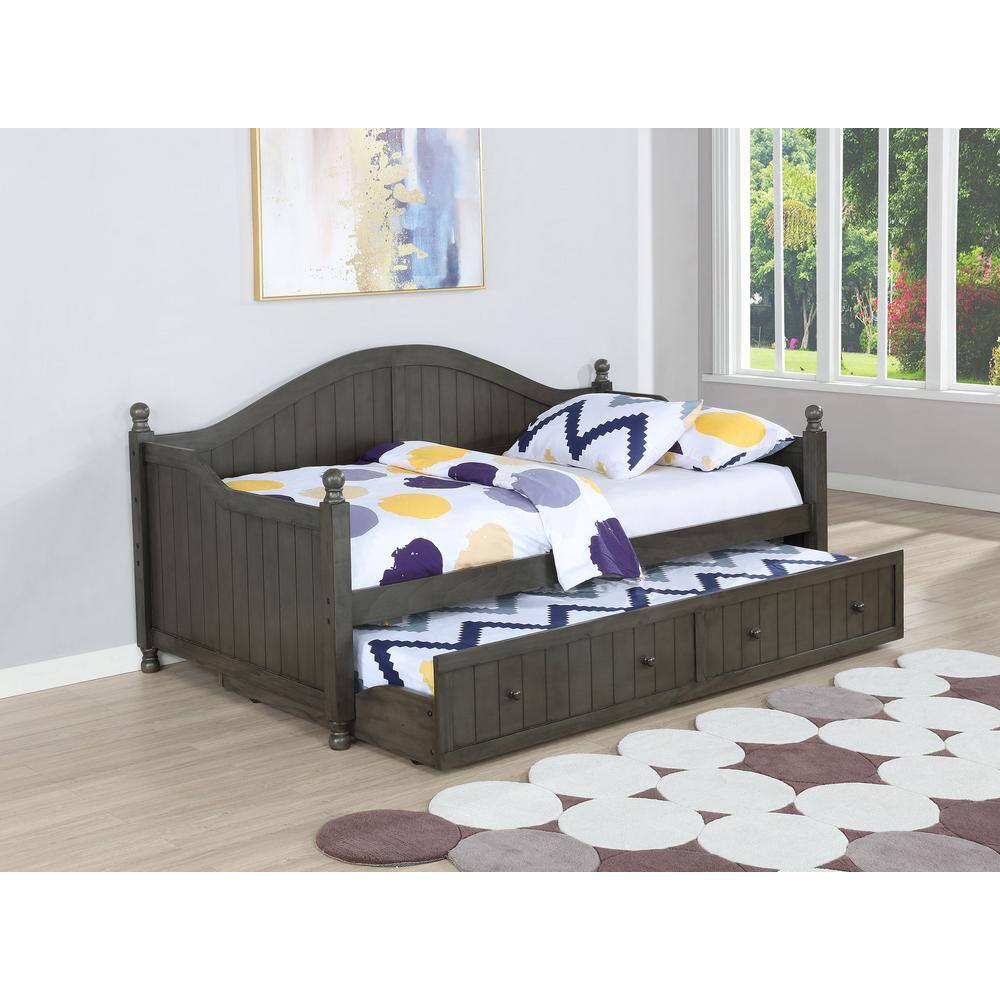 Coaster Julie Ann Warm Gray Twin Daybed with Trundle 301053 - The Home ...