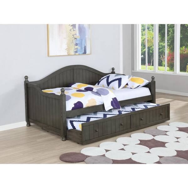 Coaster Julie Ann Warm Gray Twin Daybed with Trundle 301053 - The Home ...