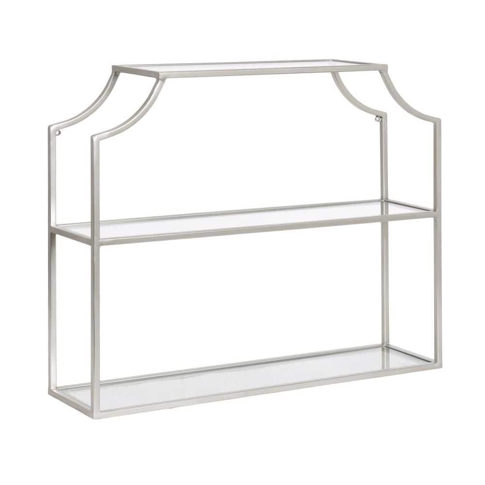 Kate and Laurel Ciel 24 in. W x 6 in. D Silver Metal Decorative Wall ...