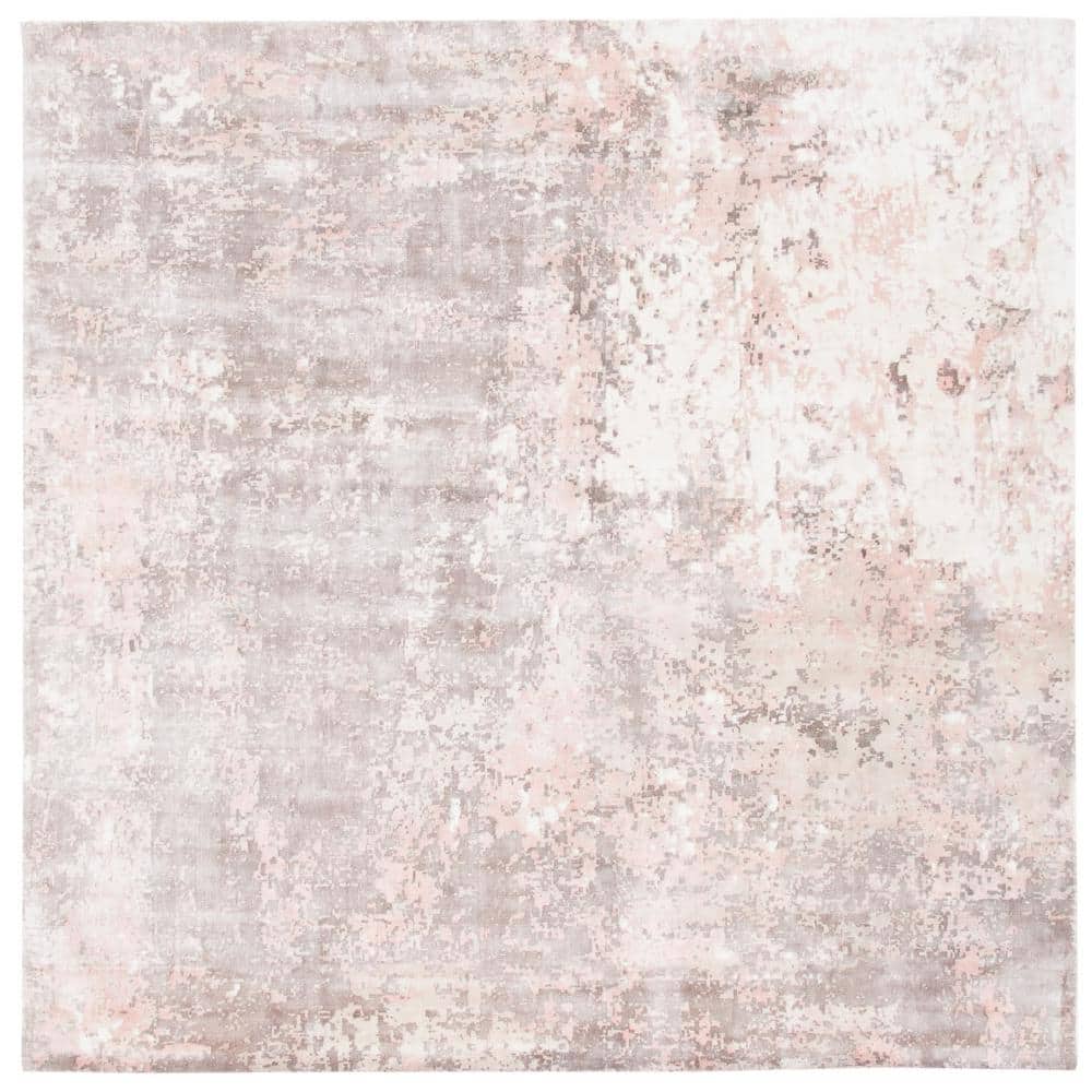SAFAVIEH Mirage Pink 7 ft. x 7 ft. Abstract Distressed Square Area Rug ...