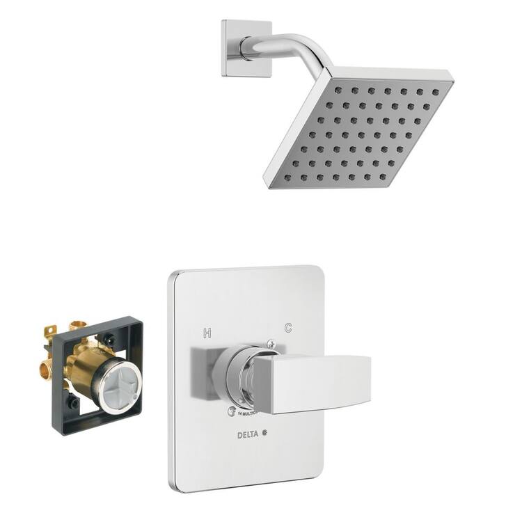 Delta Modern Single Handle 1-Spray Shower Faucet 1.75 GPM with Pressure ...