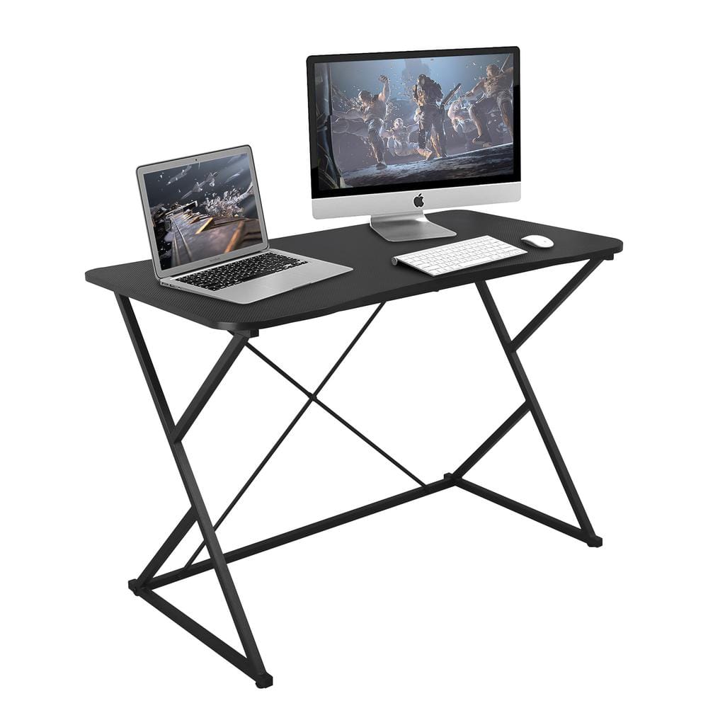 VEIKOUS 43 in. Rectangular Black Gaming Desk Computer Table gamingdesk ...