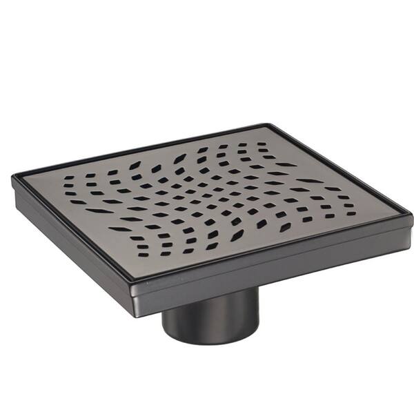 Elegante Drain Collection 6 in. Square Stainless Steel Shower Drain ...