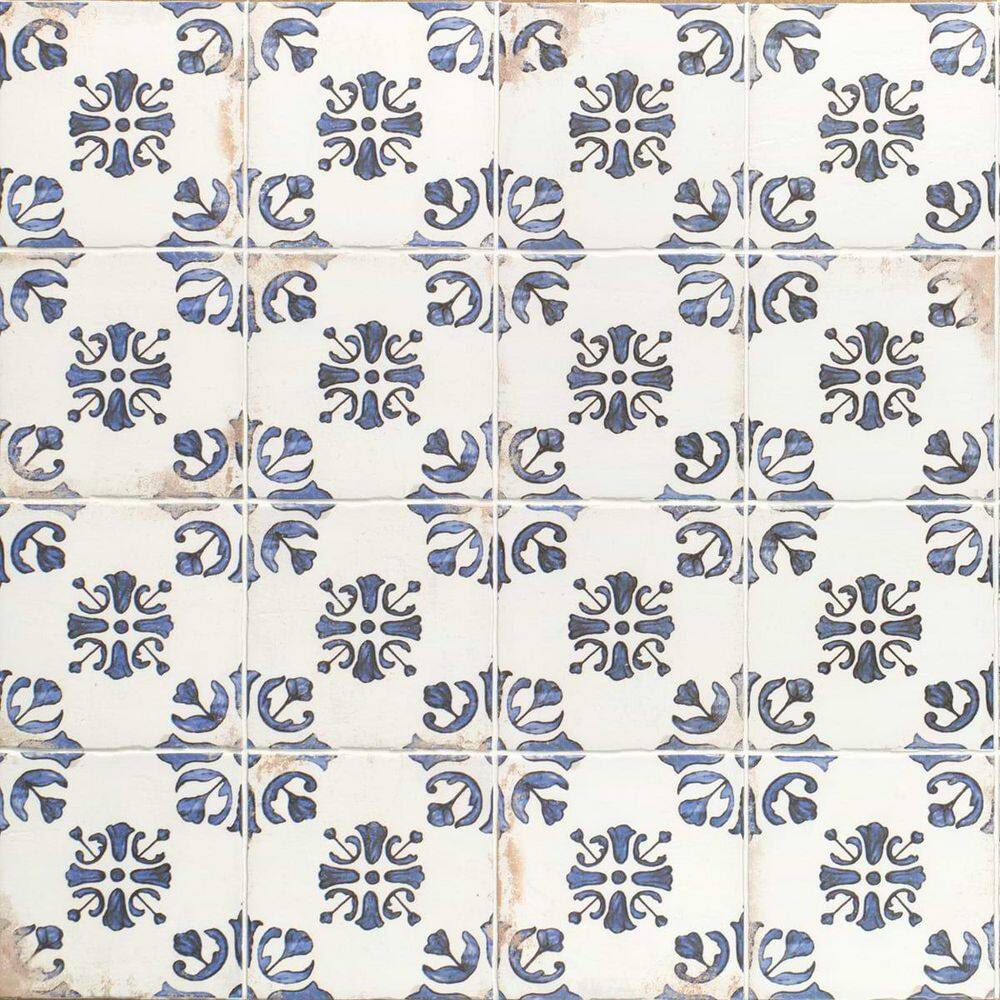 Ivy Hill Tile Sienna Terracotta Bell Blue 8.85 in. x 8.85 in. Matte ...