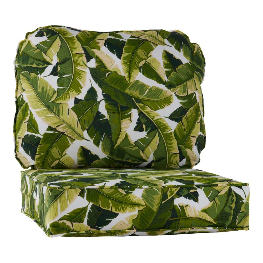 Greendale Home Fashions 24 in. x 24 in. 2-Piece Outdoor Deep Seat ...