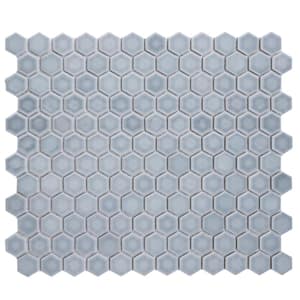 Merola Tile Metro Ion 1 in. Hex Sapphire 6 in. x 6 in. Porcelain Mosaic ...