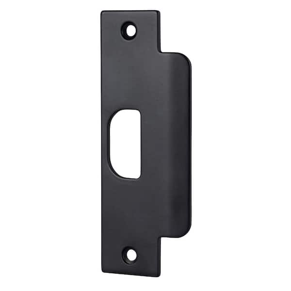 Universal Hardware Matte Black ASA Strike Plate UH41014 - The Home Depot
