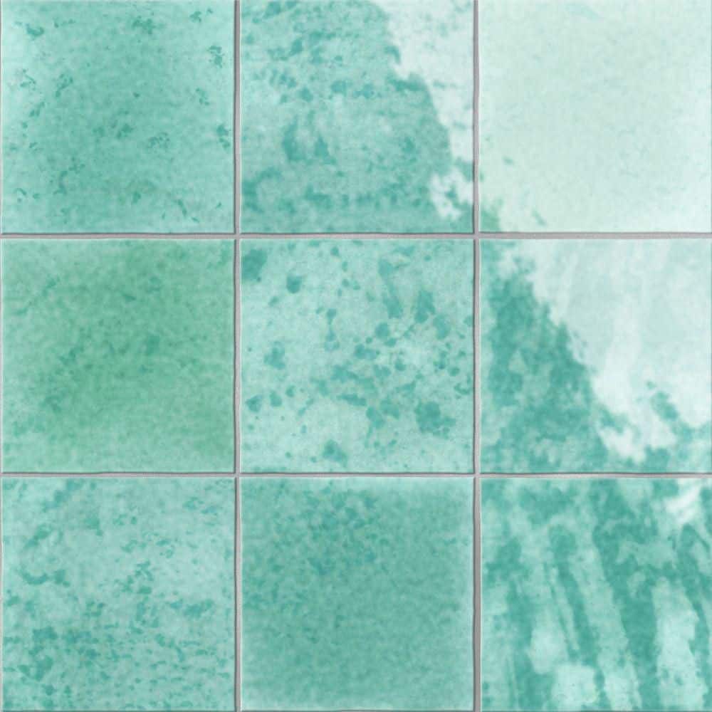 Merola Tile Menorca Aqua 4 in. x 4 in. Ceramic Wall Tile (6.6 sq. ft ...
