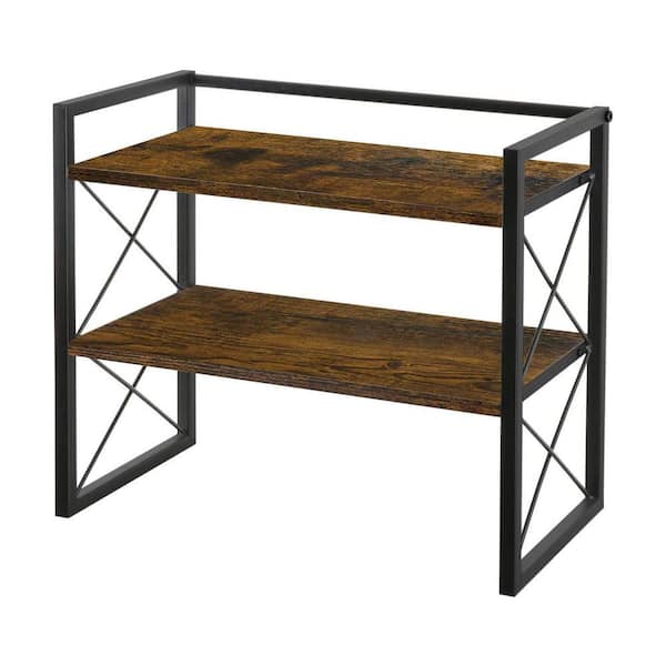 Brown 15 7 In X 14 6 In Wood Modern 2 Tier Desk Organizer Rack