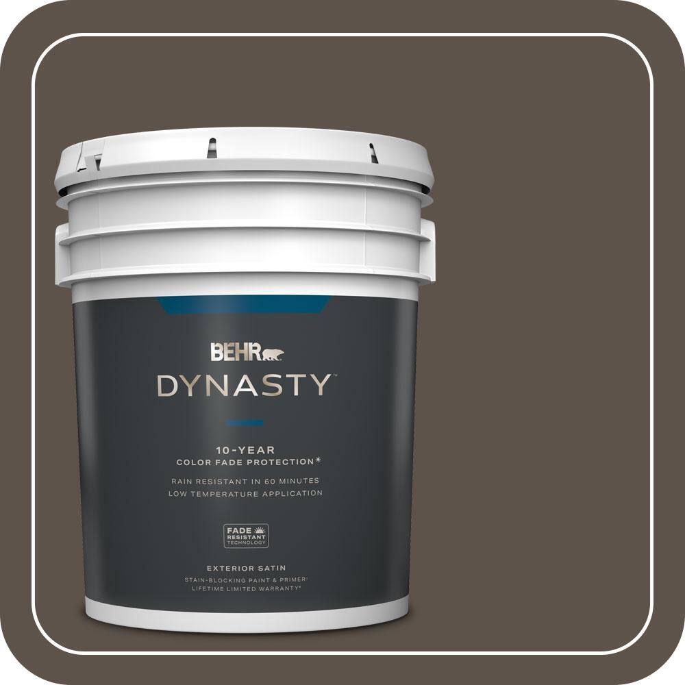 BEHR DYNASTY 5 gal. #ECC-12-3 Shadow Wood Satin Enamel Exterior Stain ...