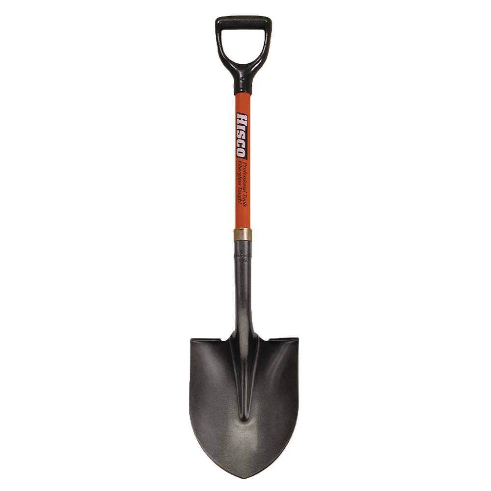 Hisco 27 in. Fiberglass D-Grip Handle 4.5 lbs. Hollow Back Shovel ...