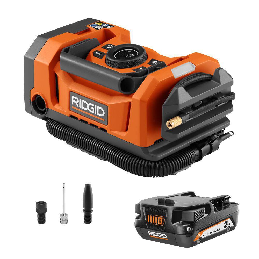 Reviews for RIDGID 18V Dual Function Cordless Inflator with 2.0 Ah ...