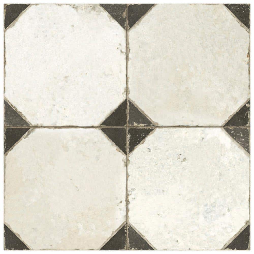 Merola Tile Kings Yard Nero 17-5/8 in. x 17-5/8 in. Ceramic Floor and ...