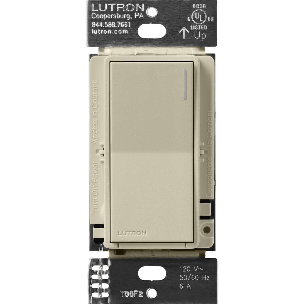 Lutron Sunnata Switch, for 6A Lighting or 3A 1/10 HP Motor, Single Pole ...