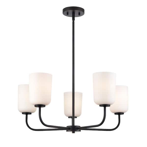 Millennium Lighting Laphia 5 Light Matte Black Chandelier Ceiling Light ...