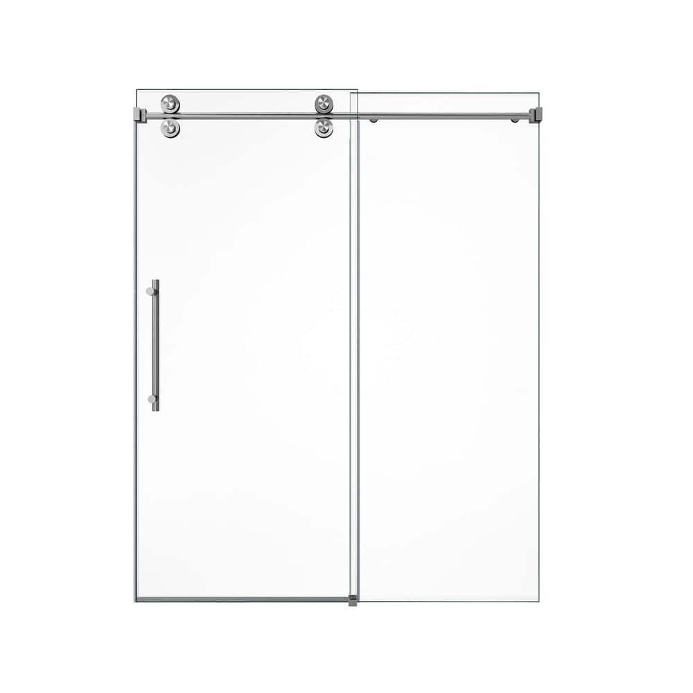 LIVACA 56 in.-60 in. W x 72 in. H Frameless Single Sliding Shower Door ...