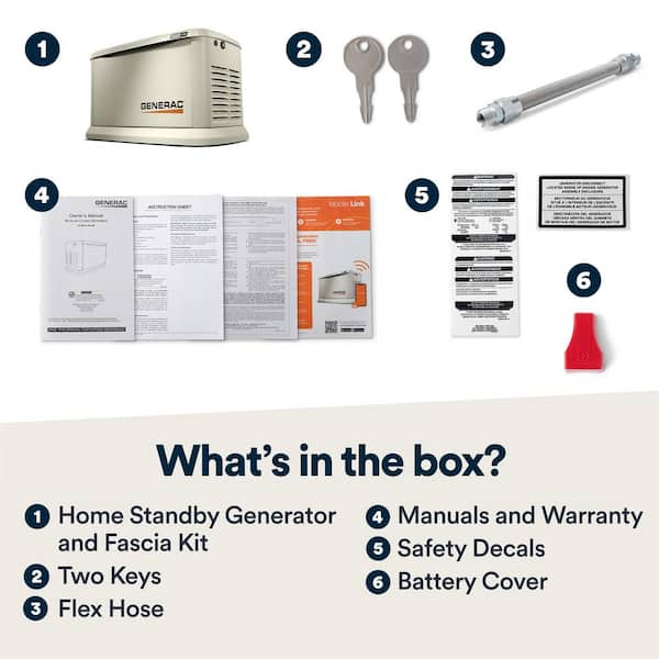 Generac 26,000 Watt - Dual Fuel Air- Cooled Whole House Home Standby ...