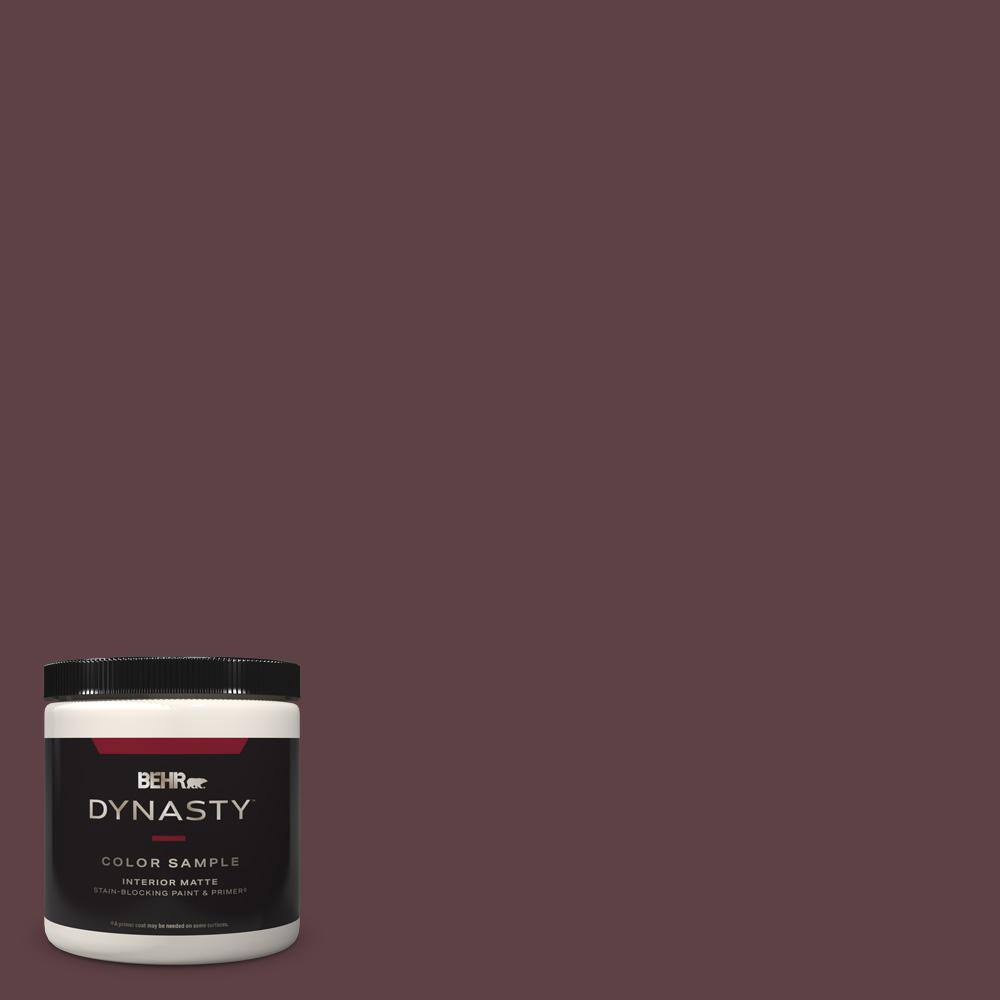BEHR DYNASTY 8 oz. #MQ1-49 Raspberry Truffle One-Coat Hide Matte Stain ...