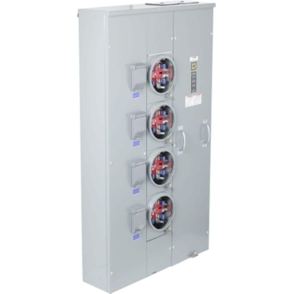 Square D Meter-Pak 200 Amp 4 Gang Ringless-Horn Meter Socket MPH64200 ...
