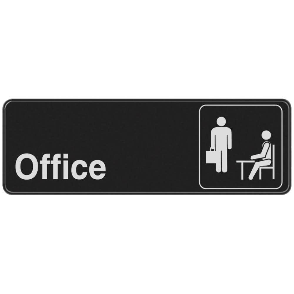 Hillman 3 in. x 9 in. High-Visibility Office Sign 841754 - The Home Depot