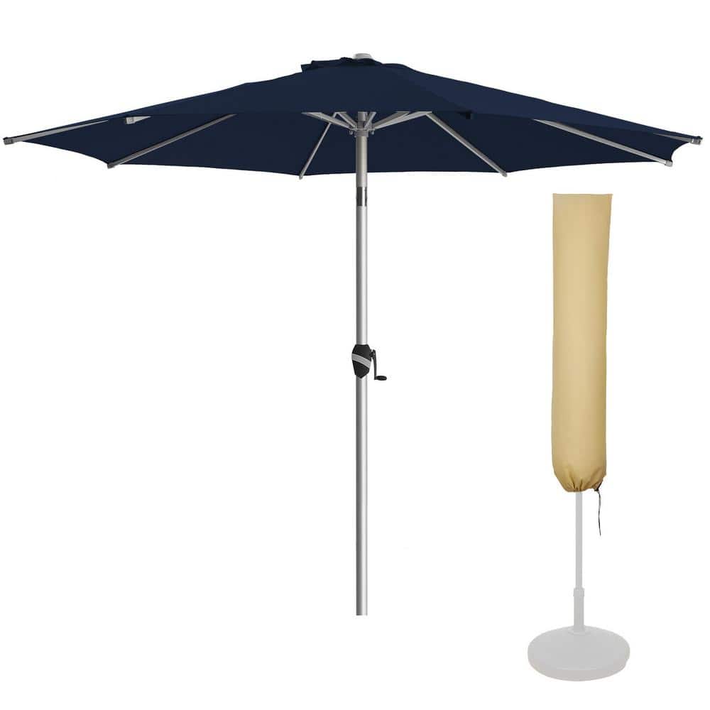PASAMIC 9ft. Aluminum Outdoor Market Umbrella Patio Umbrella, 5-YEAR ...