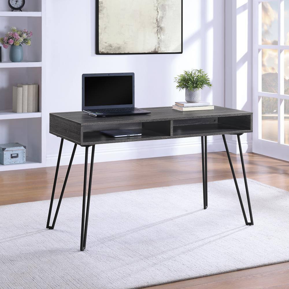 OSP Home Furnishings 48.5 in. Rectangular Grey Computer Desk H48-GRY ...