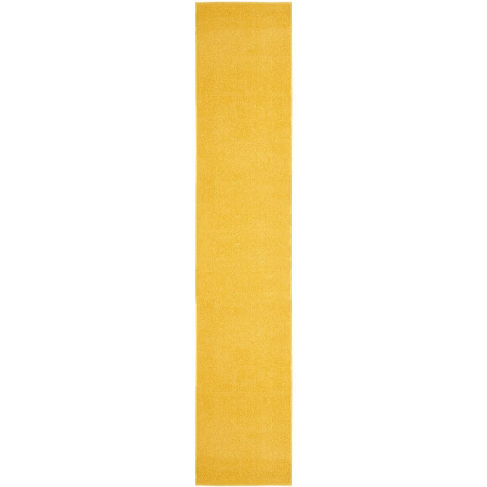 Nourison Essentials 2 ft. x 20 ft. Yellow Solid Contemporary Rectangle ...