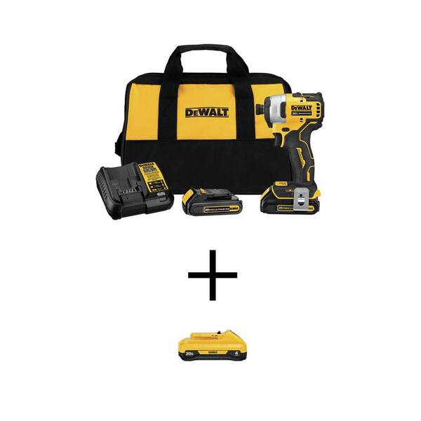 DEWALT ATOMIC 20V MAX Cordless Brushless Compact 1/4 in. Impact Driver ...