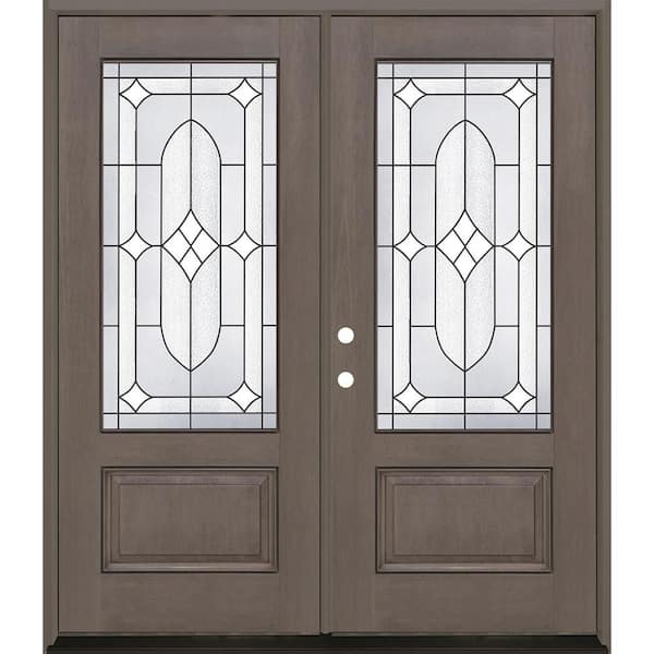 Steves & Sons Regency 72 in. x 80 in. 3/4L Axis Glass RHIS Ashwood ...