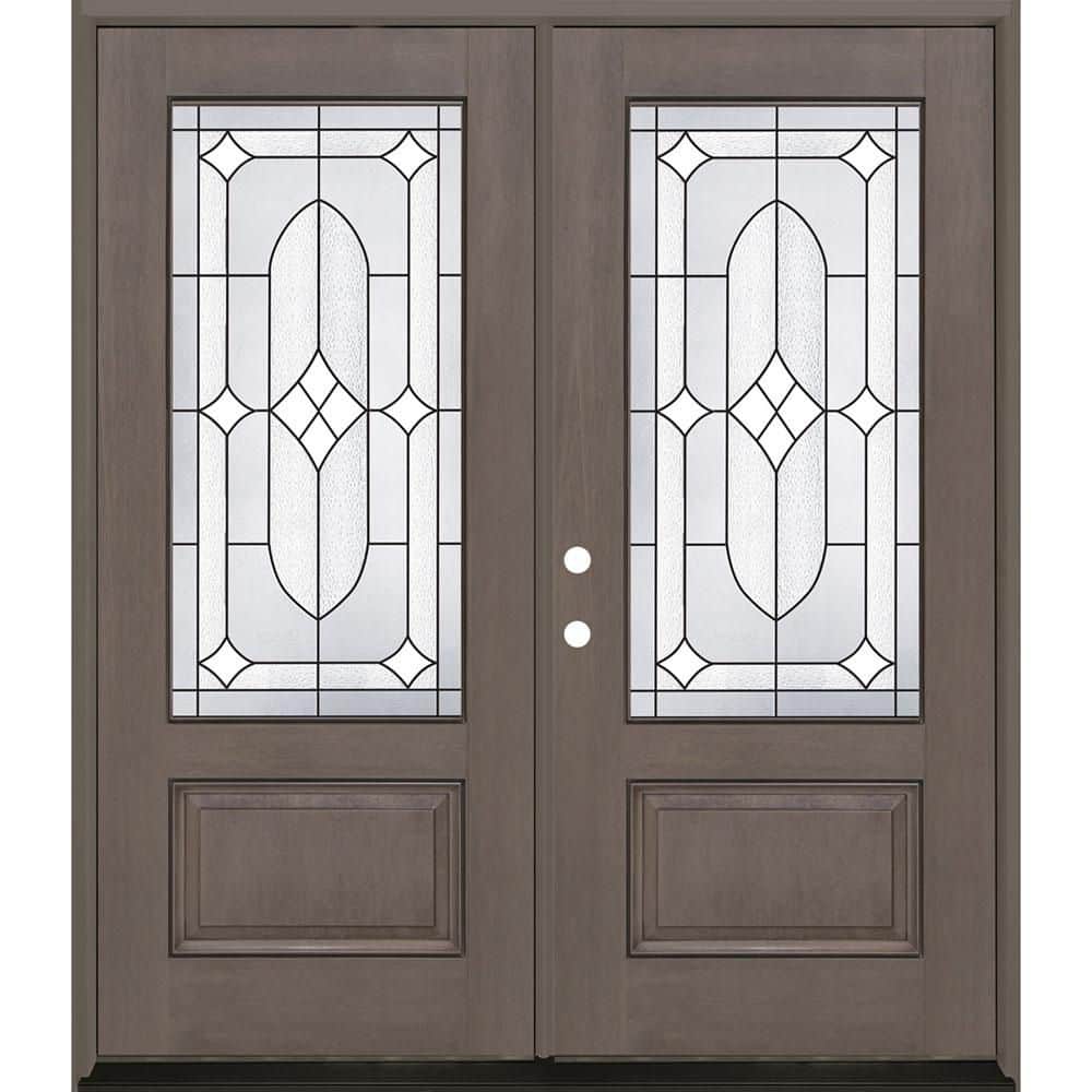 Steves & Sons Regency 64 in. x 80 in. 3/4L Axis Glass RHIS Ashwood ...