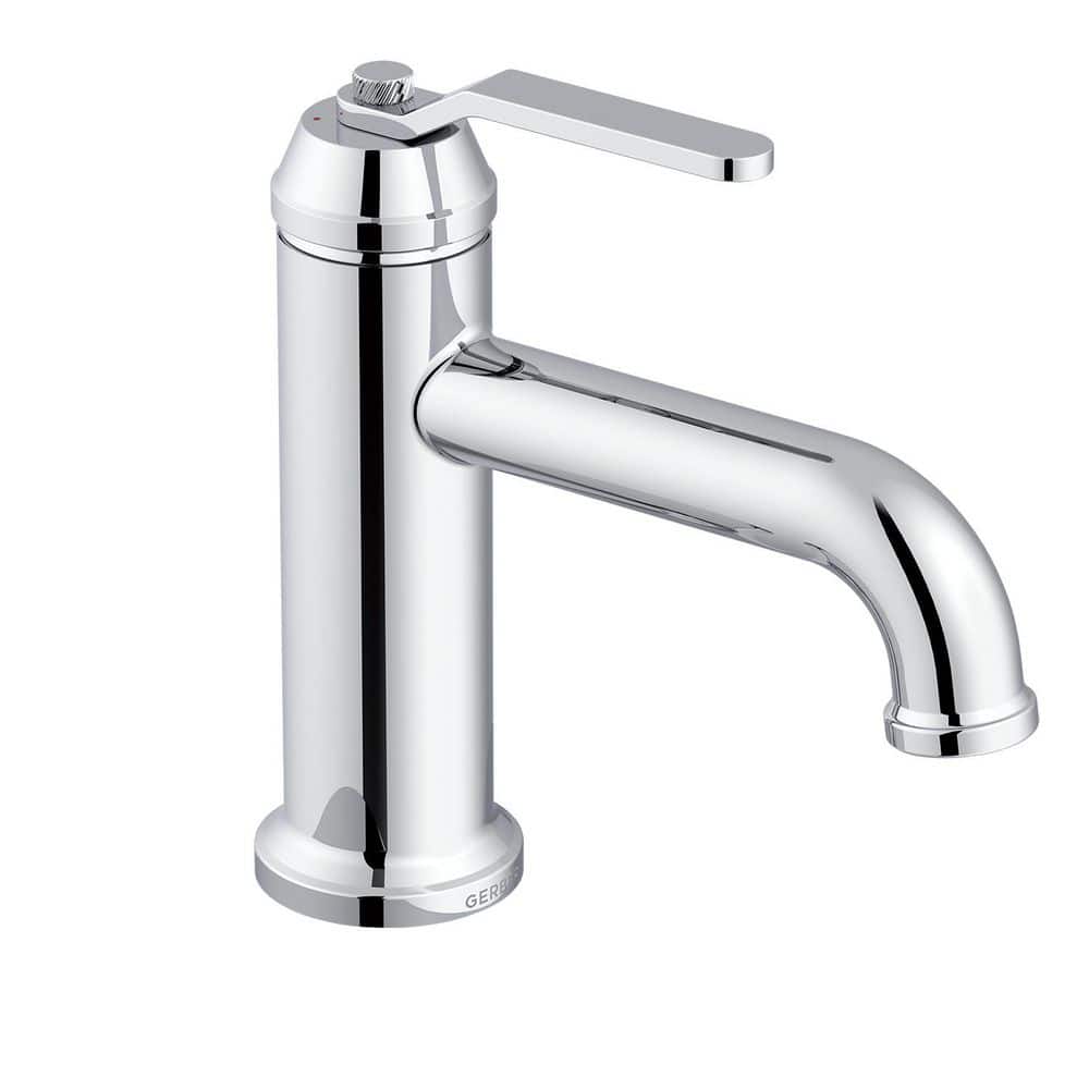 Gerber Kinzie Single Handle Single Hole Bathroom Faucet with Deckplate and Metal Touch Down ...