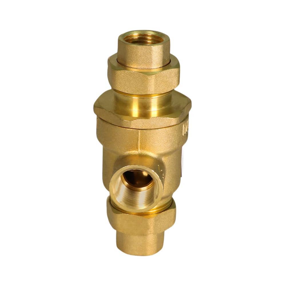 PLUMBFLEX 1/2 in. Backflow Preventer Dual Check Valve Brass ...