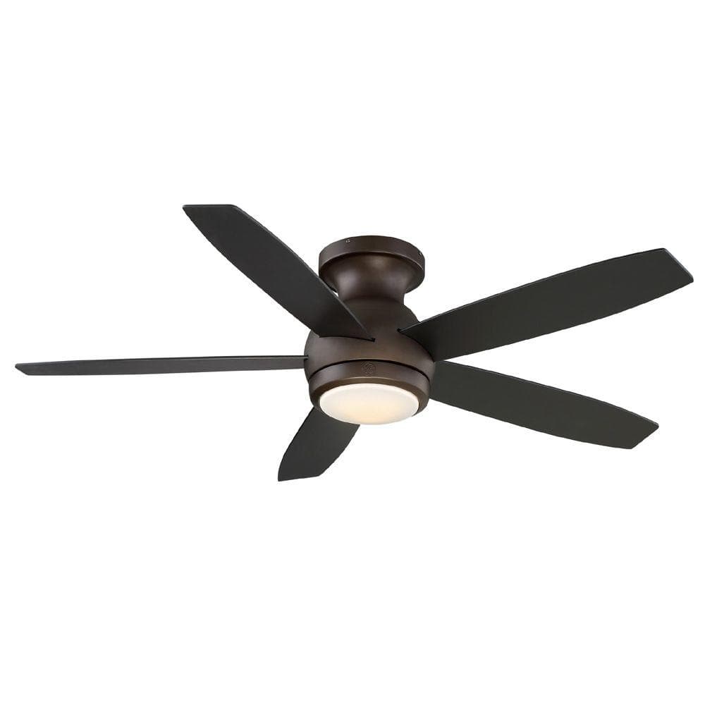 GE Treviso 52 in. Oil Rubbed Bronze Indoor LED Ceiling Fan with Remote ...