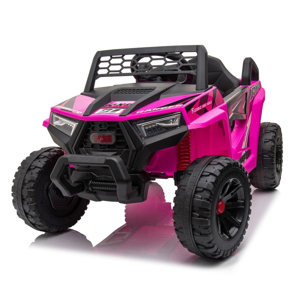 TOBBI 12-Volt Kids Ride On UTV Electric Car with Music in Pink ...