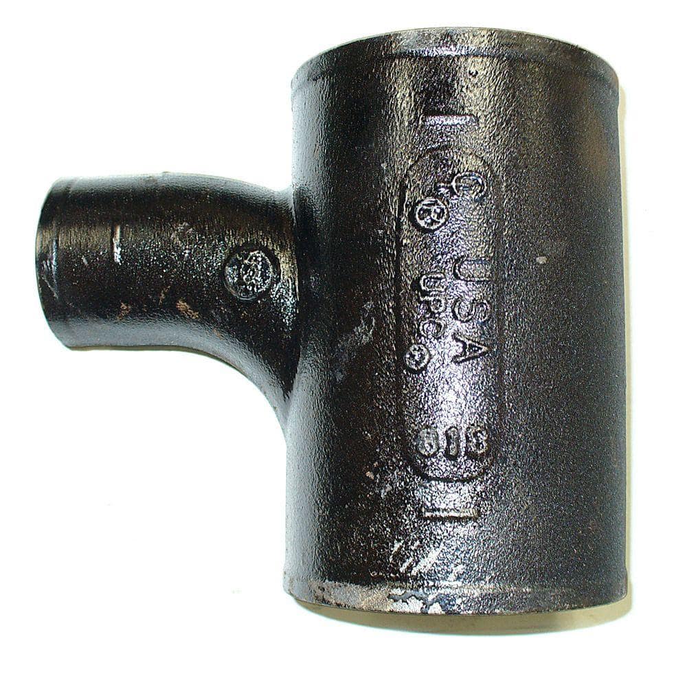 AB and I Foundry 4 in. x 2 in. Cast Iron San Tee 370273 - The Home Depot