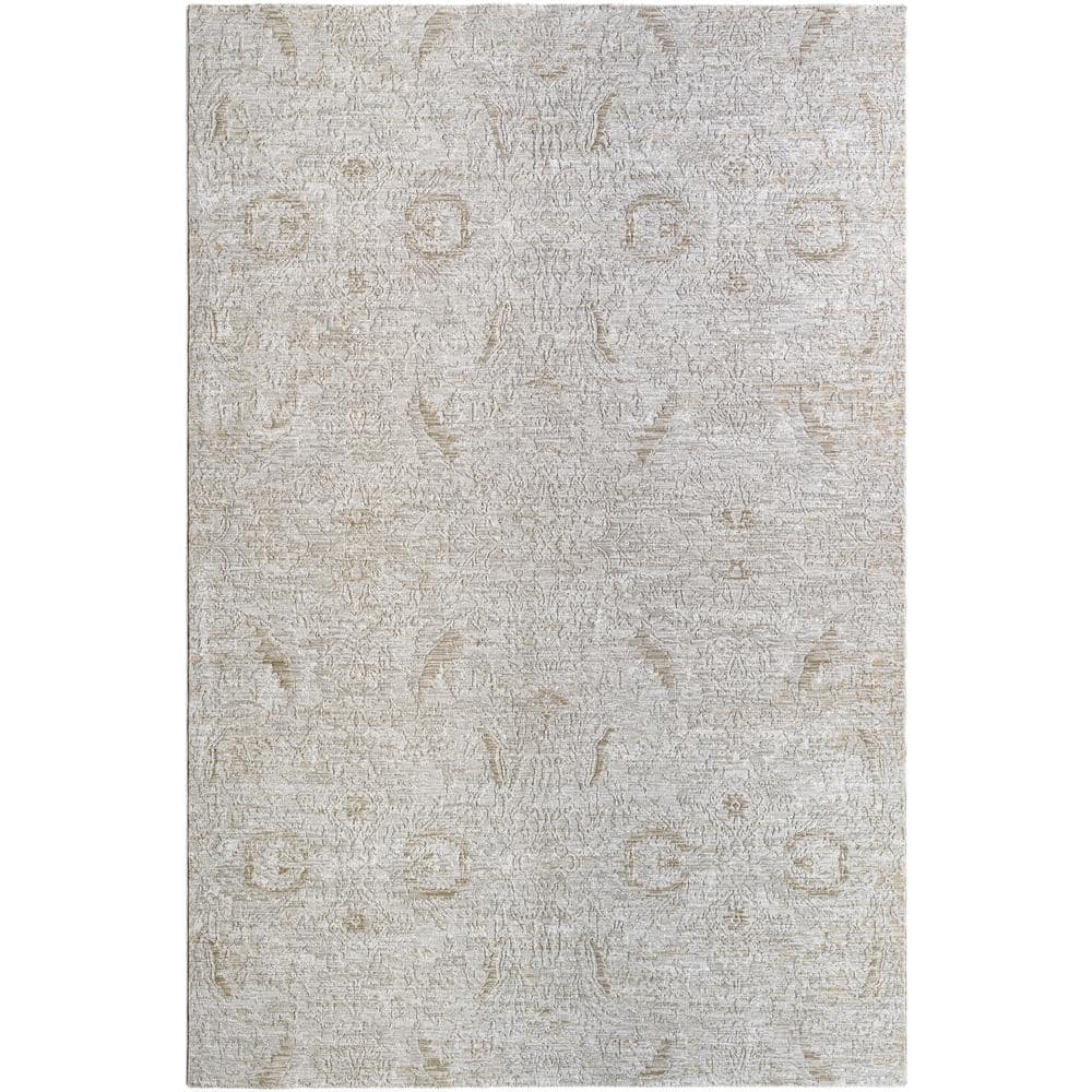 Livabliss Masterpiece Light Gray/Cream 3 ft. x 4 ft. Solid Color Indoor ...