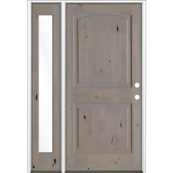 Krosswood Doors 44 in. x 96 in. Knotty Alder 2 Panel Left-Hand/Inswing ...