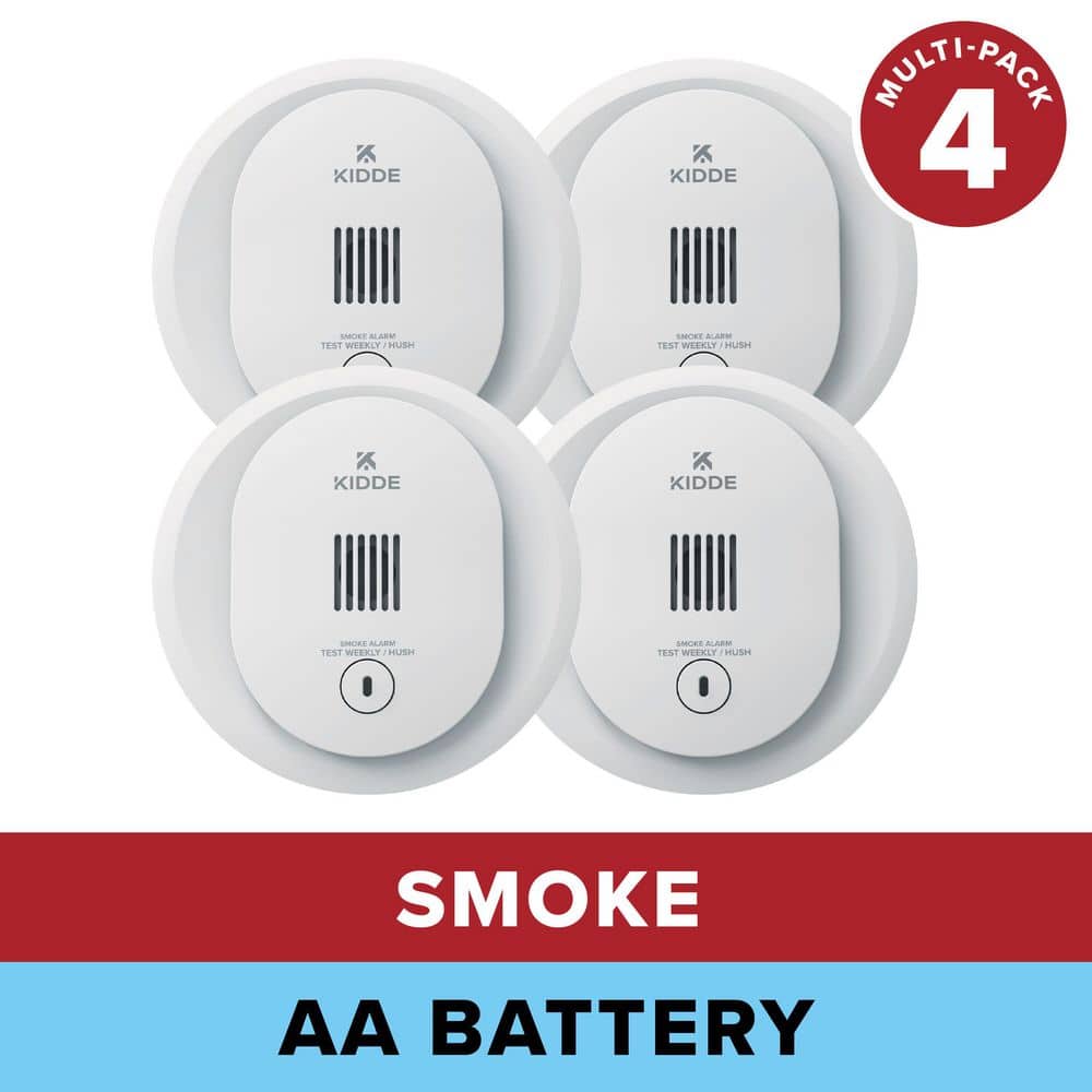 Kidde Compact 4 in. Battery Powered Smoke Detector with Photoelectric ...