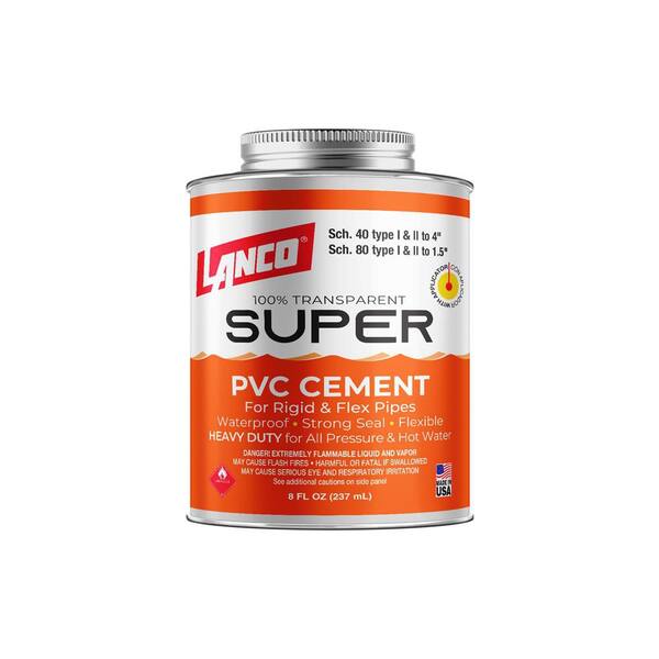 Lanco 8 oz. PVC Pipe Adhesive Clear SM244-7 - The Home Depot