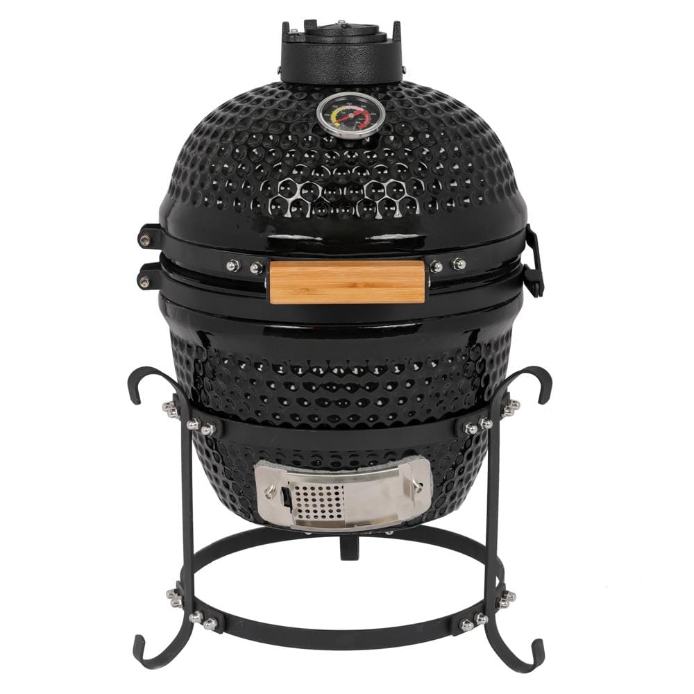 Karl home 13 in. Charcoal Grill in Black with Built-In Thermometer ...