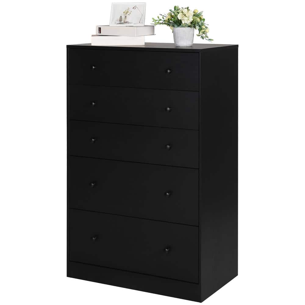 VEIKOUS Black 5- Drawer Chest (48 in. H x 31.5 in. W x 15.8 in. D ...
