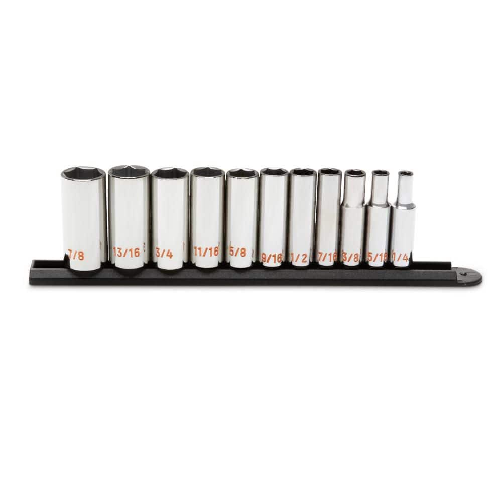 GEARWRENCH 3/8 in. Drive 6-Point SAE Hi-Viz Deep Socket Set (11-Piece ...