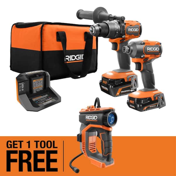RIDGID 18V Brushless Cordless 3-Tool Combo Kit w/ Hammer Drill, Impact ...