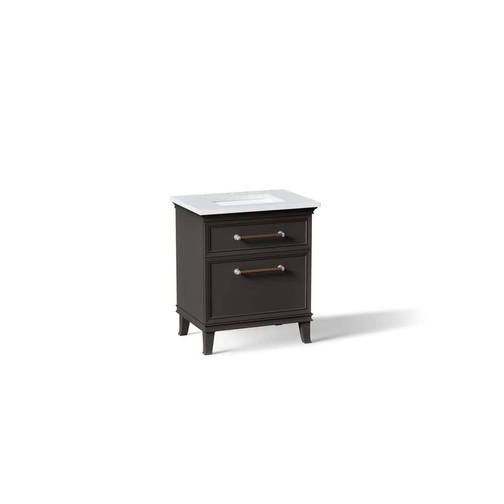 KOHLER Artifacts 30 in. Freestanding Carbon Oak Bath Vanity with White ...