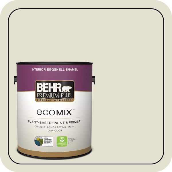 BEHR PREMIUM PLUS 1 gal. #400E-2 Turtle Dove Eggshell Enamel EcoMix ...