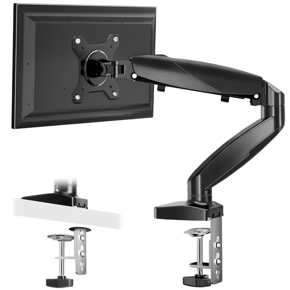 Lukyamzn Black Adjustable Monitor Arm with 15.4 Lbs. Weight Capacity ...