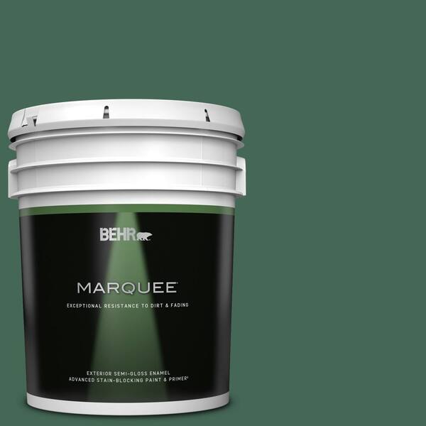 BEHR MARQUEE 5 gal. #M420-7 Billiard Green Semi-Gloss Enamel Exterior ...