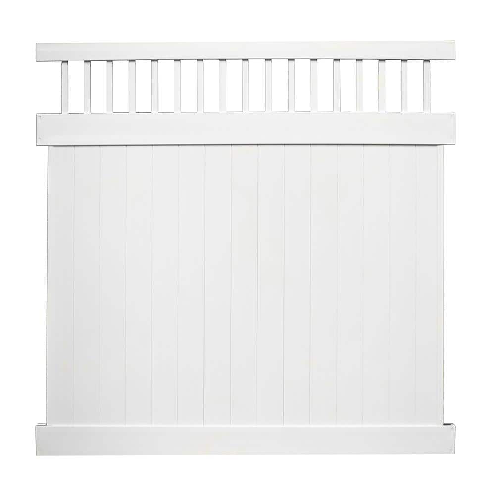 Weatherables Calgary 7 ft. H x 6 ft. W White Vinyl Privacy Fence Panel ...