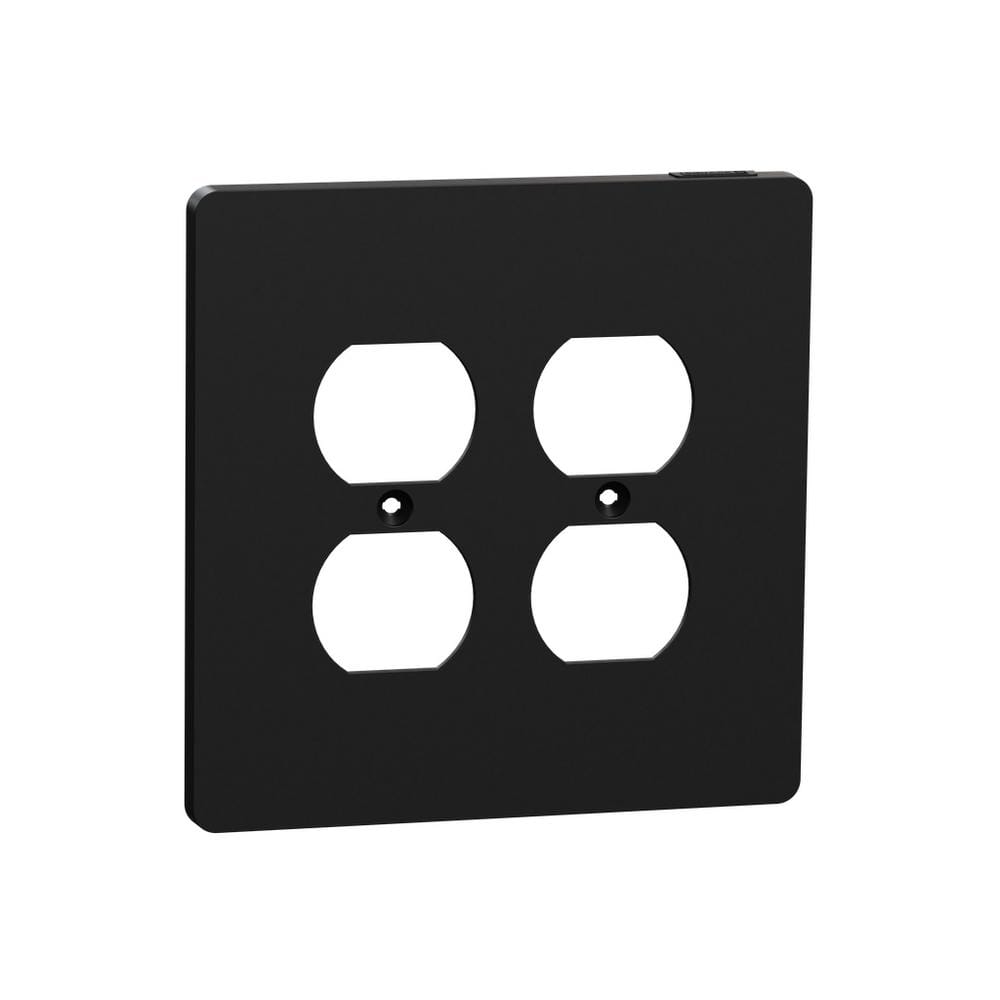 Square D X Series 2-Gang Midsize Plus Duplex Outlet Wall Plate Matte ...